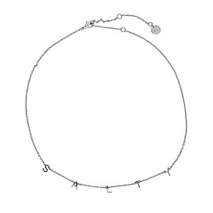 Pura Vida 14" Silver Salty Letter Charms Choker Necklace - Brand Charm, Exclusive Design - 3" Extender