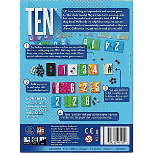 AEG Ten | Push Your Luck Card Game for The Whole Family | from The Creators of Point Salad | Easy to Learn | Quick to Play | 2-6 Players | Ages 10+