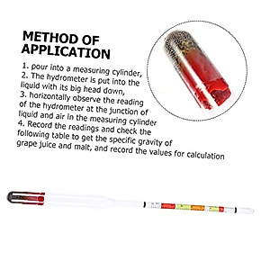 Zerodeko 2pcs Three Range Sugar Meter Wine Beer Hydrometers Beer Scales Wine Scales Measure Gauges Hydrometer Test Tool Alcohols Hydrometer Wine Hydrometer Measure Measurements Guages Glass