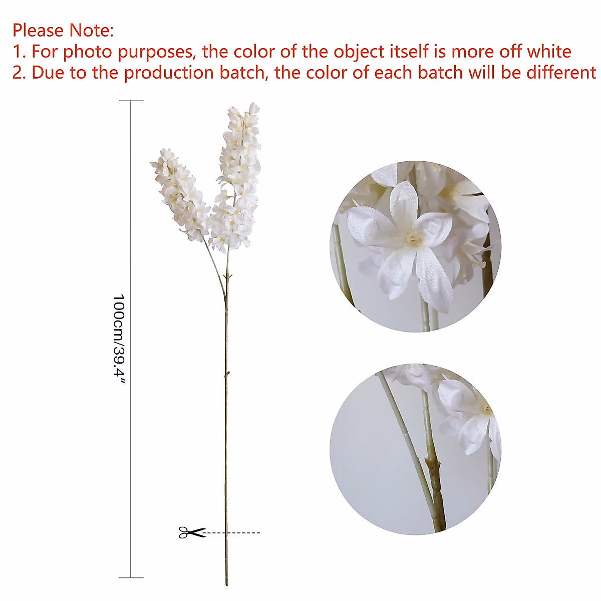 MINYULUA 6pc Artificial Hyacinth Flowers Bouquet Silk Flowers Home Garden Fence Restaurant Banquet Hotel Wedding Simulation White Decoration (Off White)