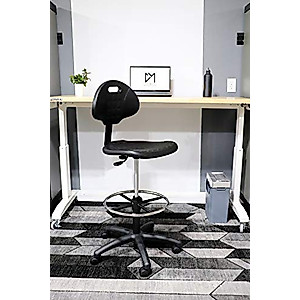 Chair Master Drafting Stool - Easy to Clean! Ergonomic Polyurethane Chair. Seat Height Adjustable (23"-33") Heavy Duty Adjustable Footring for Home, Automotive, Lab, Cleanroom