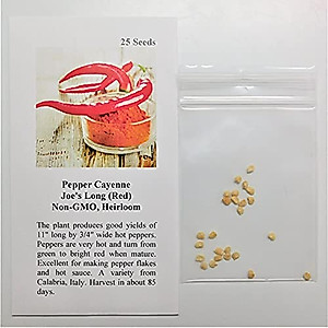 David's Garden Seeds Pepper Cayenne Joe's Long 2293 (Red) 25 Non-GMO, Heirloom Seeds