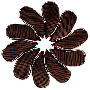 Andux 2pcs/Set Golf Hybrid Head Covers + 10pcs/Set Iron Head Covers