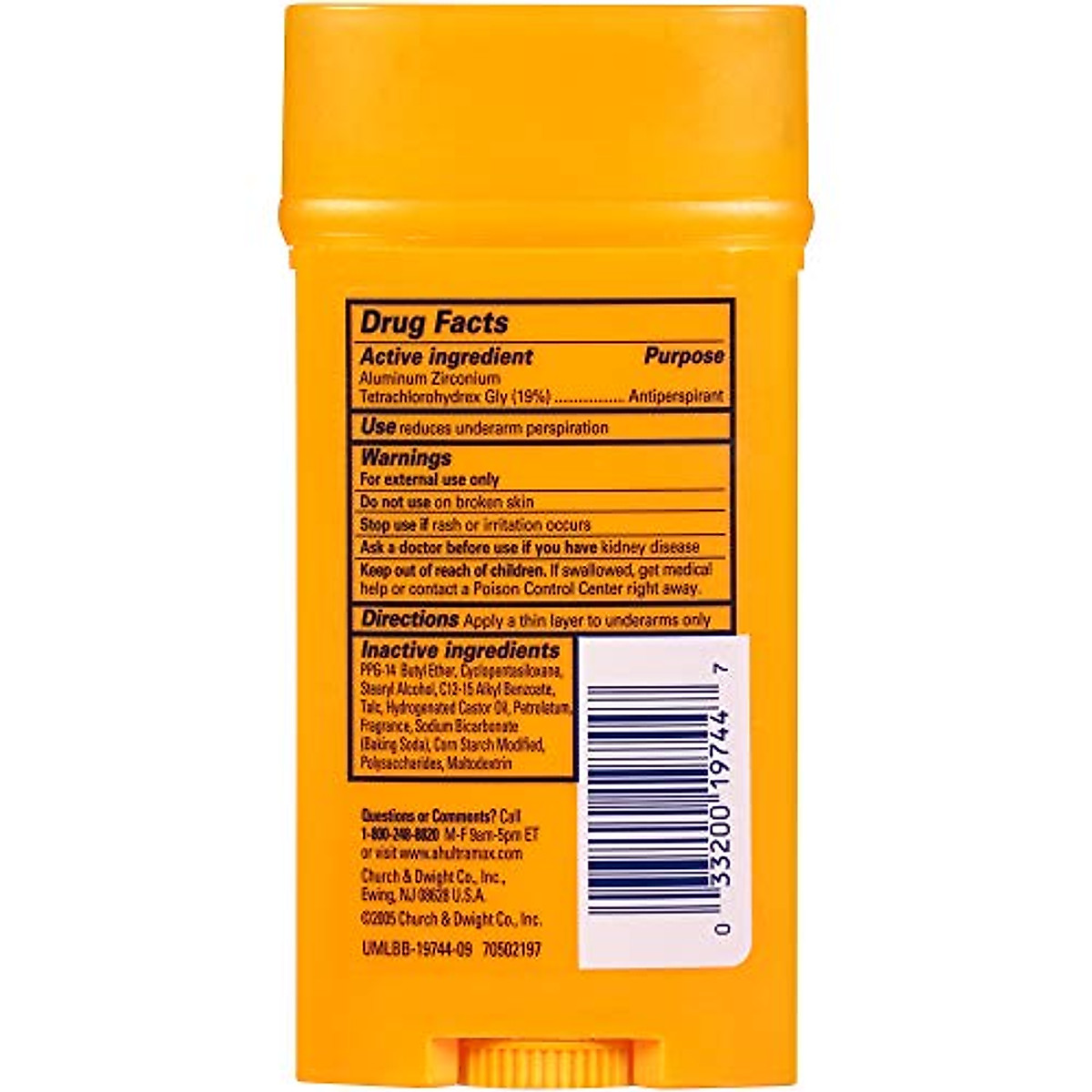 ARM & HAMMER ULTRAMAX Anti-Perspirant Deodorant Active Sport 2.60 oz ( Pack of 6)