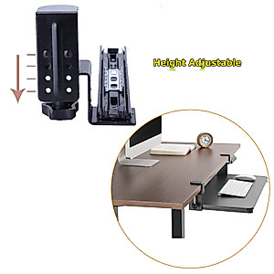 QULACO Under Desk Wooden Ergonomic Keyboard Tray - Under Desk Sliding Keyboard Platform, Sturdy, Comfort, Desk Wrist Rests Extender 52/65x25cm