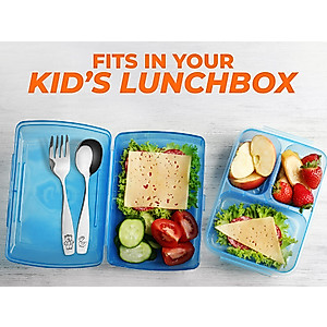 Zulay Kitchen 8 Pieces Toddler Utensils - Kids Stainless Silverware Set - Children & Toddler Safe Forks & Spoons - Smooth Edge, Mirror Polished, & Dishwasher Safe Kids Utensils (4 Forks & 4 Spoons)