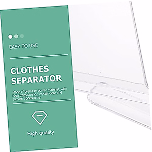 HOMOCONO 2pcs Wardrobe Partition Drawer Separators Closet Shelf Divider Adjustable Drawer Organizer Drawer Dividers for Clothing Clear Clothes Separator Shelf Separator Transparent Acrylic