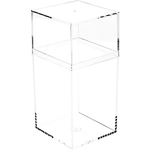 Pioneer Plastics 036C Clear Tall Rectangular Plastic Container, 2.75" W x 2.625" D x 5.75" H, Pack of 4