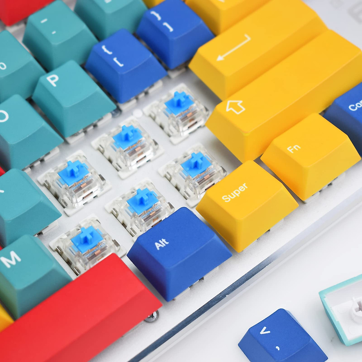 MOLGRIA Tint Plates Keycaps, 133 Set Colorful Keycaps for Gaming Keyboard, PBT Cherry Profile Dye Sublimation Keycap for Gateron Kailh Cherry MX 104/87/74/61 60 Keyboard