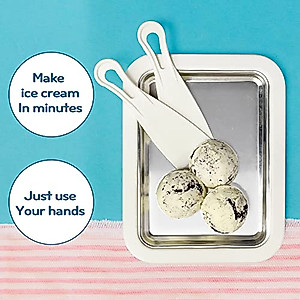 Faaz Store Instant Ice Cream Roll Maker With Cold Ice Cream Plate 2 Scrapers, Ideal For Fruit Sorbet Soft Serve Slushies Frozen Yogurt Gelato Rolled Ice Cream