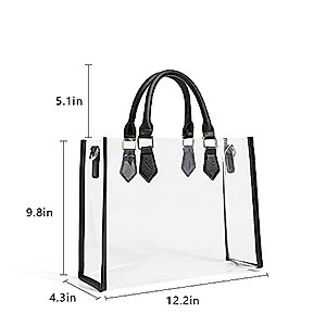 Tiwougel Women Clear Crossbody Purses and Handbags synthetic Leather Top Handle Satchel Shoulder Tote Bags Medium
