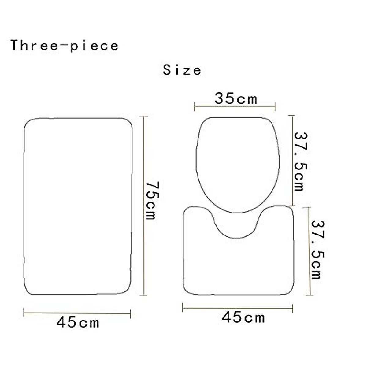 Yilooom 3-Pack Bath Mat Set, Vintage Palm Tree Tropical 1 Absorbent Memory Foam Soft Shower Bath Rugs Contour Mat and Lid Cover,Non Slip Velvet Bathrug,Shower Toilet Bathmats Carpet