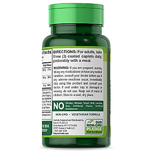 Calcium Magnesium Zinc Supplement | 90 Caplets | Non-GMO and Gluten Free | by Nature's Truth