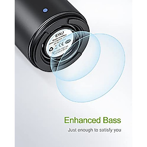 EWA A106Max Loud Bluetooth Speakers Extra Deep Bass, 8W HD Sound Louder Volume Wireless Speaker, Bluetooth 5.0 Wireless for Home, Party, Outdoor, Travel (Black)