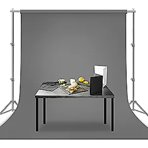 Julius Studio 6 ft. x 9 ft. Pure Gray Background Backdrop Screen, Superior 150GSM Higher Density Thicker Synthetic Fabric Material for Professional Studio, Family Events, Grey Video Shooting, JSAG105