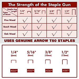 Arrow Electric Staple Gun Kit, Corded Stapler with 3750 Pieces T50 1/4", 3/8", 1/2" Staples, for Upholstery Professional and DIY Projects, T50ACD