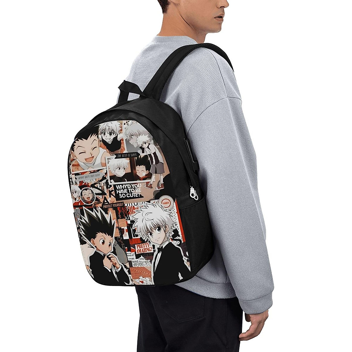 Men Women Packable Backpack with USB Charging Port, Anti Dust Compartment School Bag, Rucksack Daypack for Outdoor Running Laptop