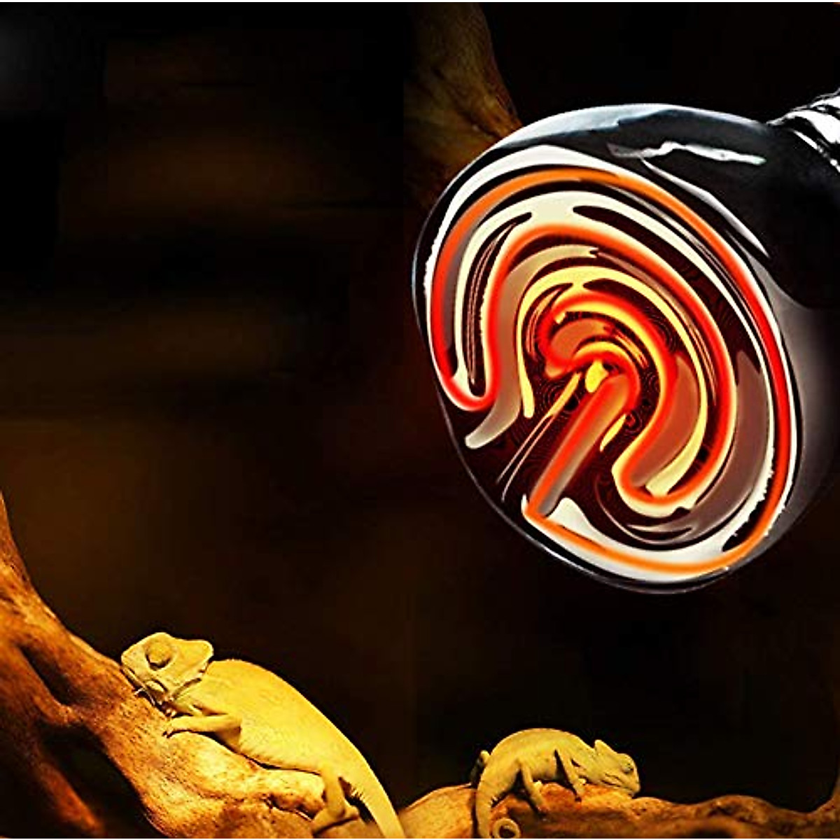 50w Reptile Heat Lamp Bulb 2 Pack, Pet Infrared 50 Watt Ceramic Heat Emitter for Brooder Coop, Lizard, Lambs, Snake, No Light, Black