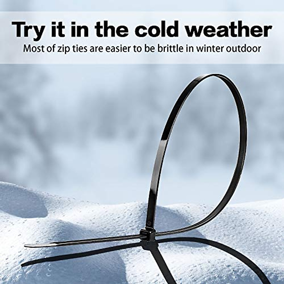 Large Zip Ties Heavy Duty Big Cable Ties Extra Long Tie Wraps Black 26 Inch 60 Pieces