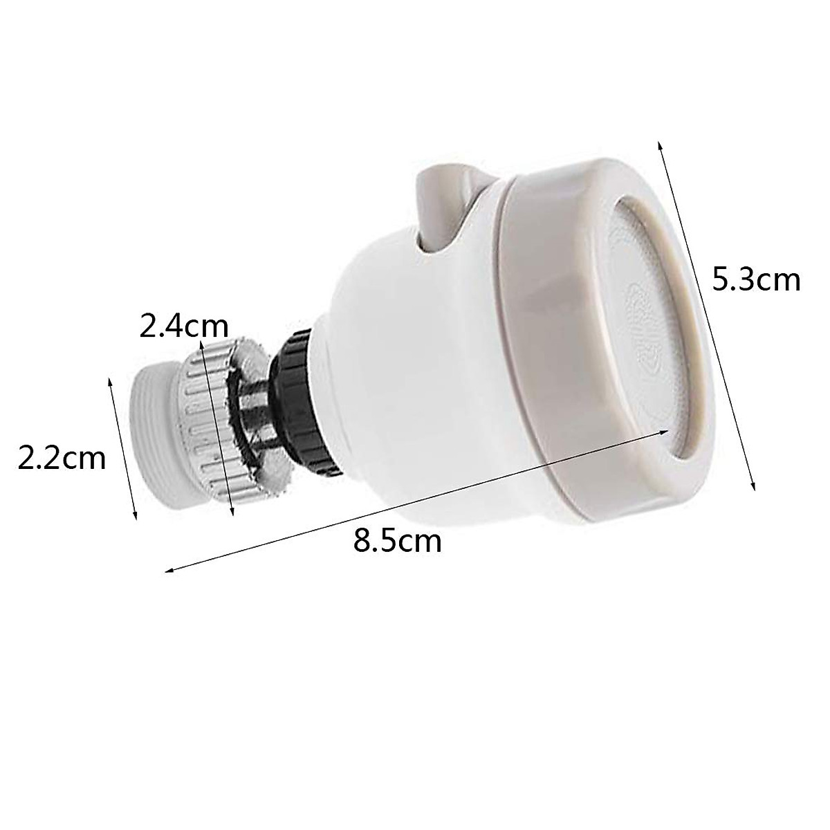 Movable Kitchen Tap Head, 360° Rotatable Water Spray ABS Sink Faucet Spray Head Tap,Splash Filter Water Saving Pressurization Nozzle Bubbler Connector, 3 Modes Adjustment (Pack of 2,White)