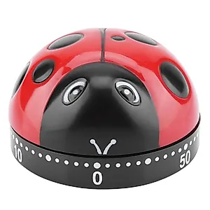Cute Ladybug Kitchen Timer, 60 Minutes Mechanical Wind-Up Kitchen Cooking Timer, No Battery Needed Suitable for Kitchen Cooking Baking Housework Labs Timing (2.36 * 2.36 * 1.97in)