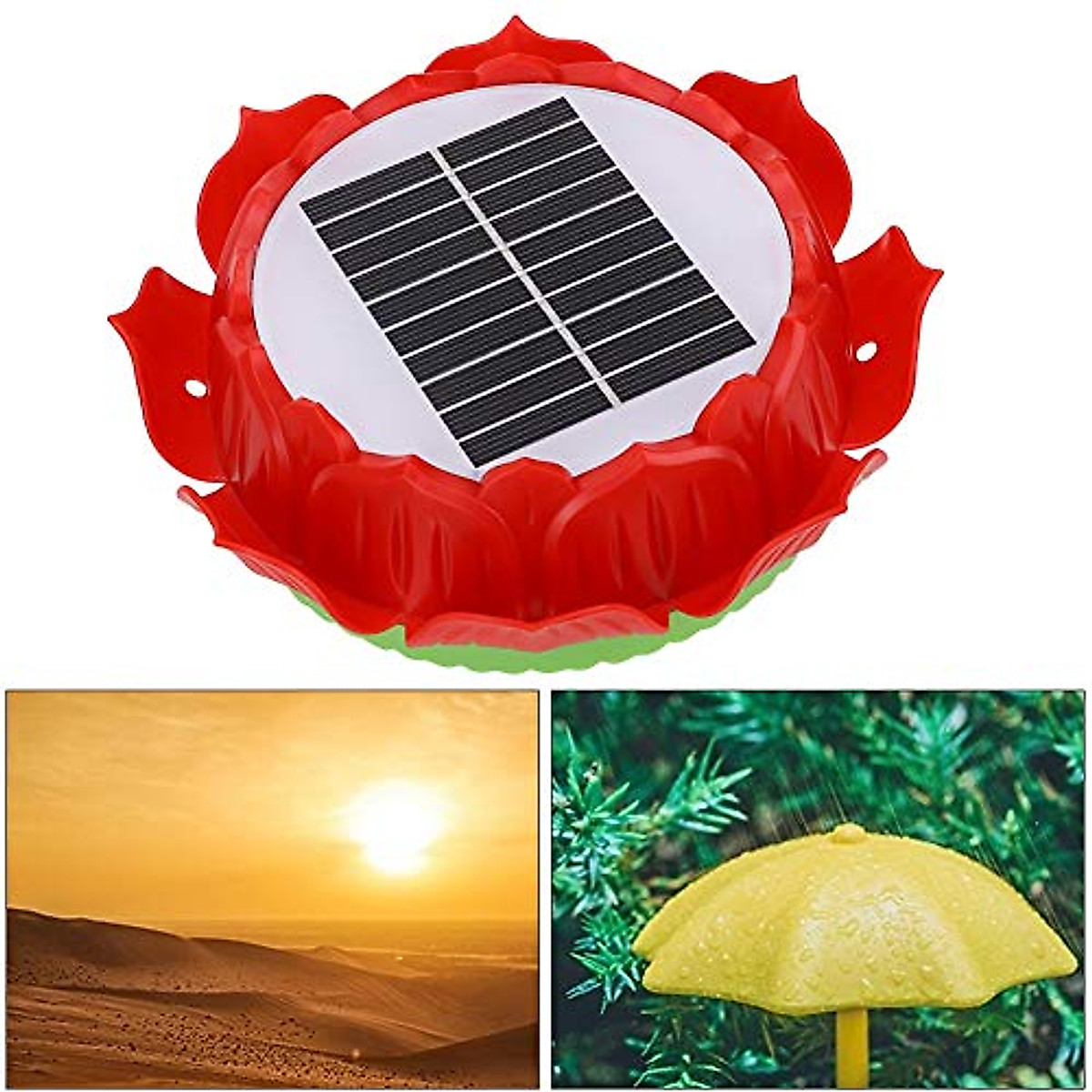 Zerodis Mini Buddha Music Player Machine Lotus Shape Outdoor Rain Proof Buddhist Chanting Player Praying Song 48 Buddhist Songs(Red)