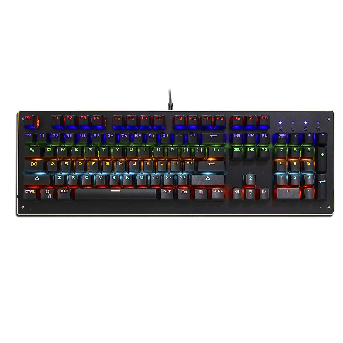 Blue Switch Mechanical Gaming Keyboard - Backlit Wired Gaming Keyboard - 104 Standard Keys - PC Gaming Keyboard for Windows Computer Gamers