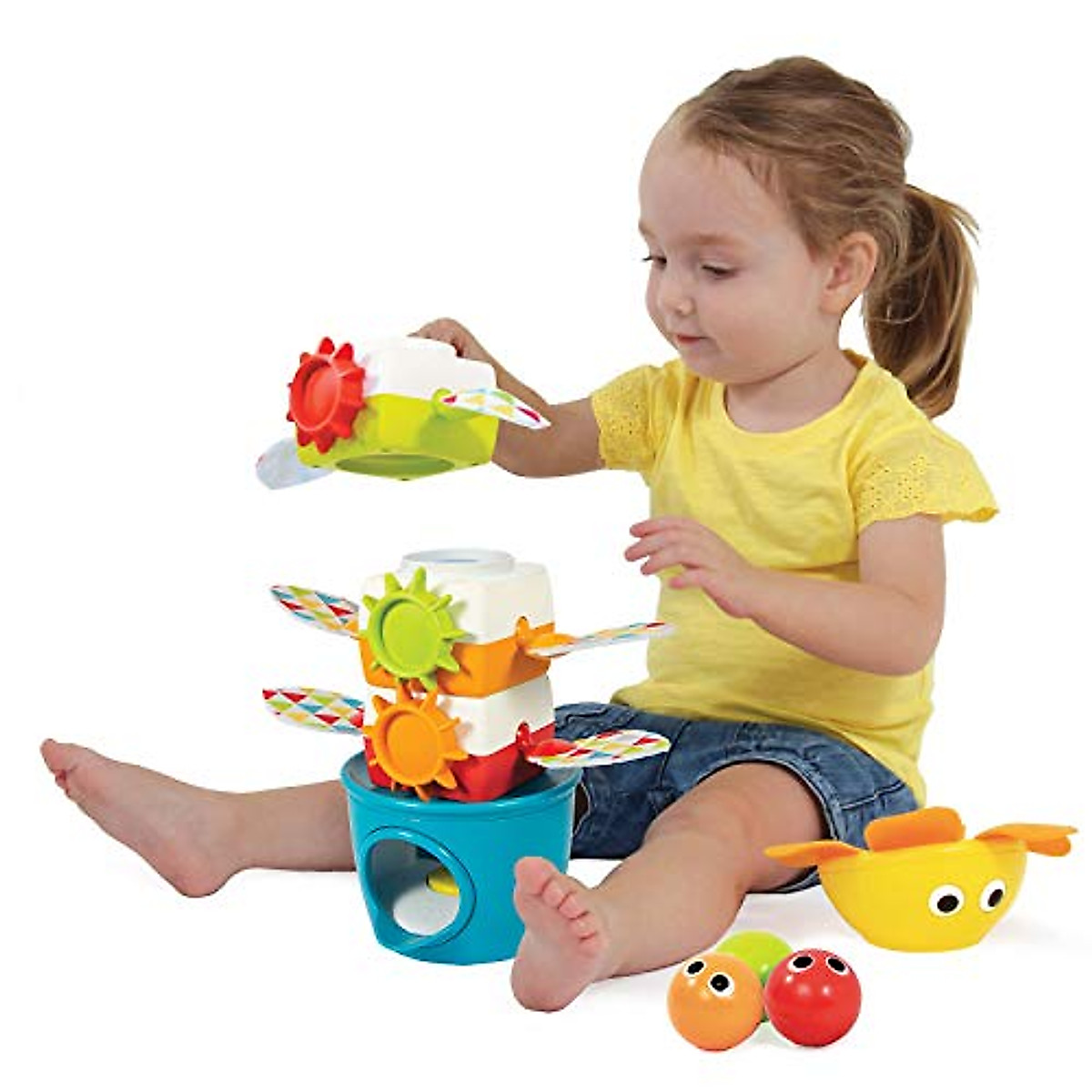 Yookidoo Babies Musical Tumble Ball Stacker Toy. Colorful Sensory Toddlers STEM Enhancing Game. Battery Operated Stacking Tumbling Play. Ages 9 Month Up.
