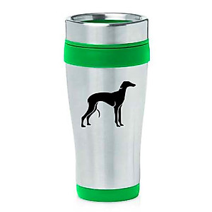 16oz Insulated Stainless Steel Travel Mug Coffee Mug Tumbler Greyhound (Green)