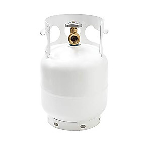 FLAME KING YSN5LB 5 Pound Propane Tank Cylinder, Great For Portable Grills, Fire Pits, Heaters And Overlanding, White