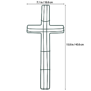 DOITOOL Cross Metal Wire Wreath Frame Set of 2 Easter Cross Wreaths for Front Door DIY Metal Wire Wreath Frames for Easter Day Garden Decorations (15. 7x7 Inch)