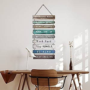 Inspirational Wall Art Decor for Office, Wooden Rustic Hanging Motivational Wall Art Decoration Sign, Inspiring Positive Quotes Wall Art for Home Living Room Bedroom Bathroom Classroom Gym 12"x24"