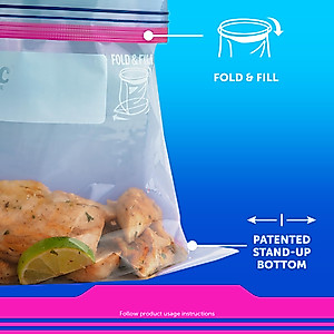 Ziploc Gallon Food Storage Bags, New Stay Open Design with Stand-Up Bottom, Easy to Fill, 38 Count
