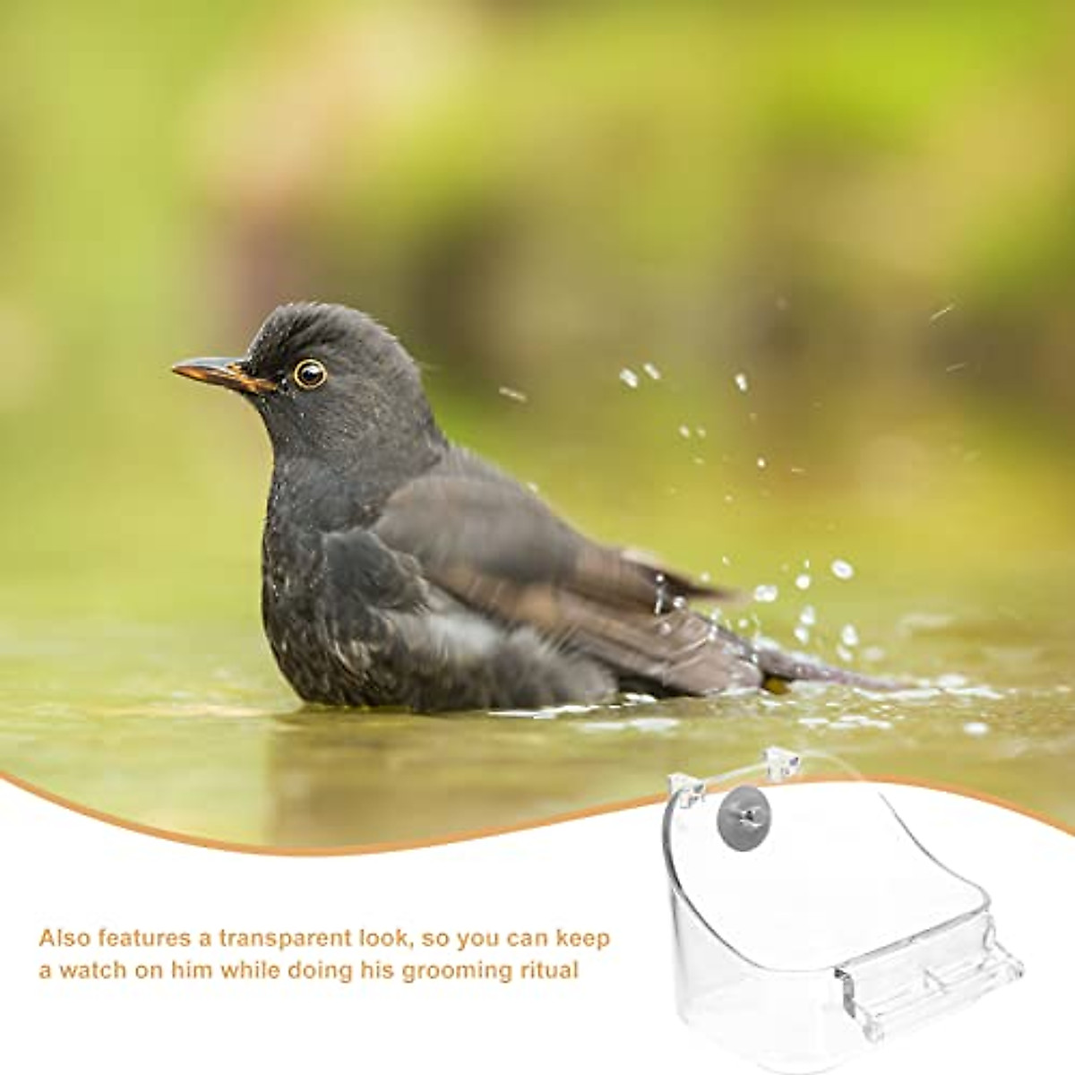 Ipetboom 1 Set Bird Bathtub Bath Shower Box Bowl Hanging Bird Bath Cube Parrot Bath Tub Parakeets Bird Feeder Cage Accessory for Small Bird Parrots Cockatiel