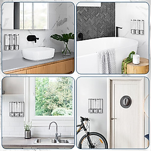 YIAOZ 3-in-1 Room Wall Mounted Bathroom Shower Pump Dispenser and Organizer,with Waterproof Label-can be Used for Shampoo,Conditioner, Body Lotion,Body Wash,Bathroom,Kitchen,Hotel(Silvery)