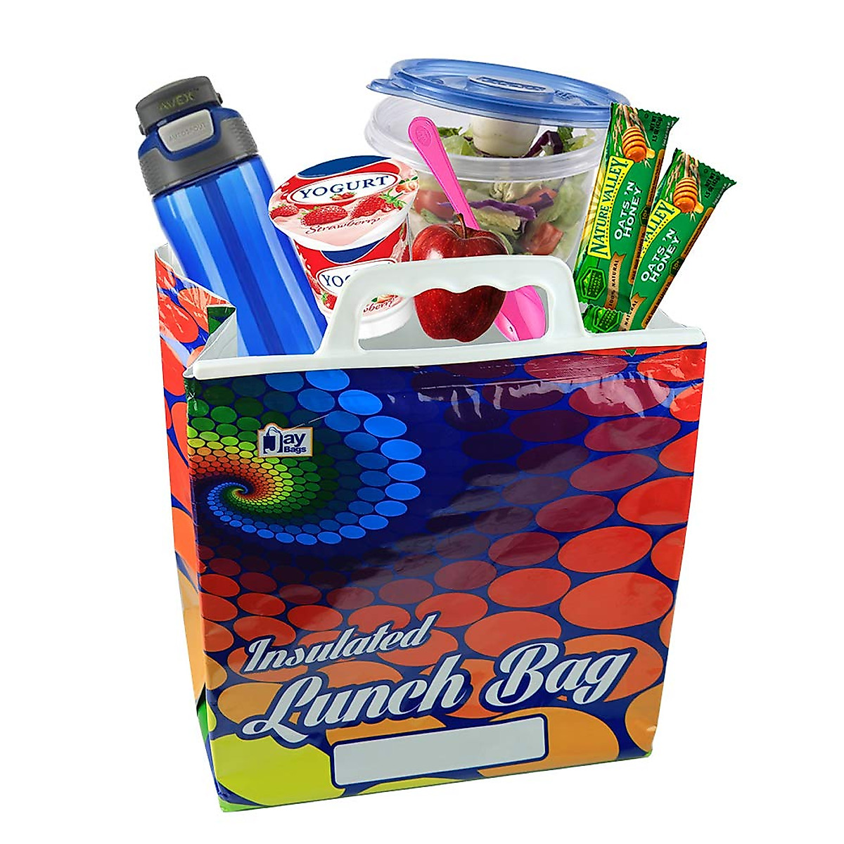 Jay Bags Lunch Reusable Insulated Food Bag, Dots