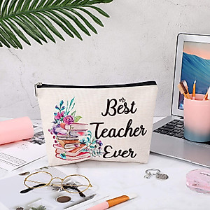 Weewooday Teacher Appreciation Present for Women Makeup Bag Keychain for Teacher for 2024 Graduation