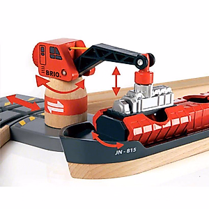 BRIO World - 33061 Cargo Harbor Set | 16-Piece Train Set with Accessories Wooden Tracks | Ideal Gift for Kids Aged 3+ | Certified Sustainable Materials