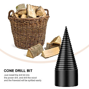 ULTECHNOVO Wood Splitting Drill Bit Firewood Chopper Drill Bits Firewood Log Splitter Heavy Duty Wood Drill Screw Cone Driver Kindling Splitter for Electric Drill 42mm 3pcs