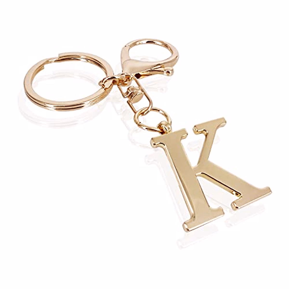 Gold Letter K Keychain for Women Men Purse Handbags Metal Alphabet Initial Letter Key Ring Keychain