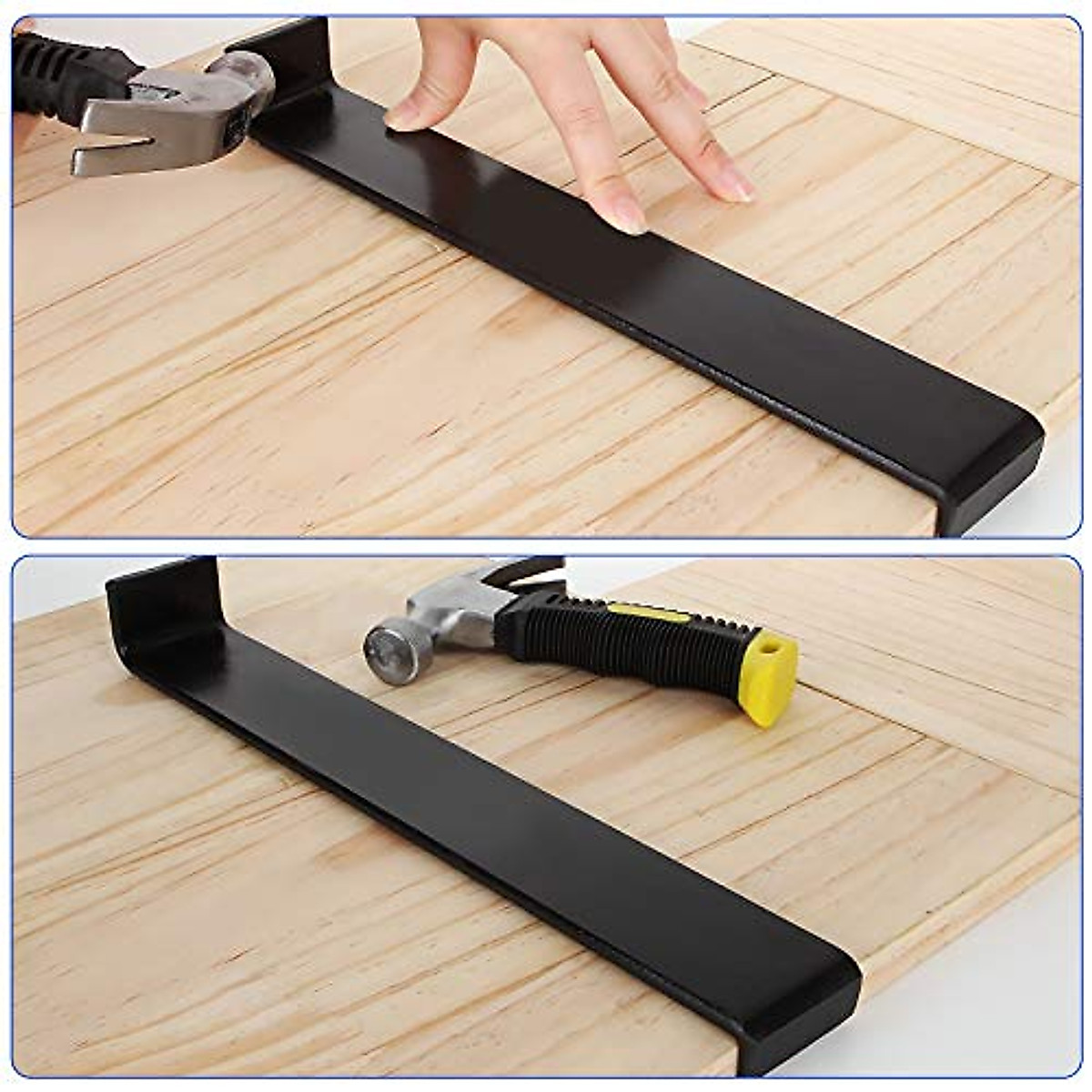 ZIQI 13 Inch Laminate Wood Flooring Installation Kit, Manganese Steel Heavy Duty Laminate Flooring Pull Bar for Laminate Plank and Wood Flooring Installation Pull Bar Kit(Black)