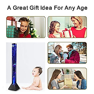 4FT LED Bubble Tube Floor Lamp Extra Large Aquarium Lamp with 10 Fish and Remote Control 20 Light Changes Tall Water Tower Tank Night Light for Bedroom Office Gift for Kids Men Women