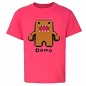 Pop Threads Domo Towering Pixel Cute Funny Domo Kun Youth Kids Girl Boy T-Shirt Pink XL
