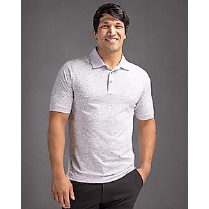 Cutter & Buck Men's Drytec Cotton+ Jersey 35+ UPF Advantage Space Dye Polo Shirt, Elemental Grey, 2X Big