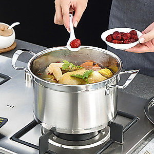 STOCKPOT Stock Pot with Lid - Stainless Steel Stockpot, Cooking Pot, Soup Pot with Lid, Small Pots for Cooking, Induction Pot Stew Pot Pozole Pot