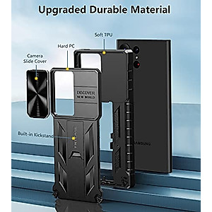 FNTCASE for Samsung Galaxy S23-Ultra Case: S22 Ultra Military Grade Shockproof Protection Mobile Case with Kickstand & Matte Textured Rugged TPU Shell | Drop Proof Protective Phone Cover