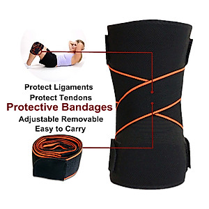 Jyer Compression Knee Brace Sleeve Support with Protective Straps and Shock-absorbing Pad, for Running, Meniscus Tear, Joint Pain, Arthritis Relief, Acl Recovery and Sports (X-Large)