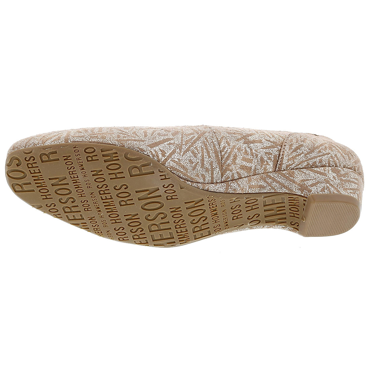 Ros Hommerson Women's Tabitha Tan Foil Print Textile Dress-Casual Wedge Pump, 12 X-Narrow (4A) US