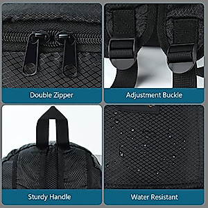 MORECOO Fold-Up Travel Backpack | Derby Black | Everyday Lightweight, Packable Travel Hiking Nylon Daypack | Carry On Luggage Bag with Trolley Sleeve