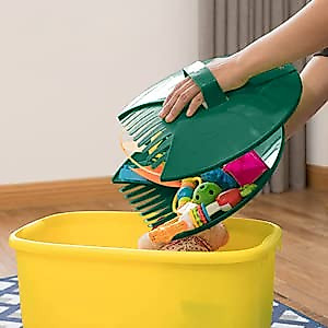 Evcitn 2set Leaf Scoops Hand Rakes, Large Durable Ergonomic Leaf Scoops for Picking up Leaves, Grass Clippings and Lawn Debris, Mixed Green 4 pcs